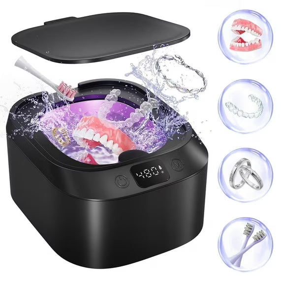 Ultrasonic Dental Appliance UV Cleaner 45kHz LED Cleaner Retainer Dent ...